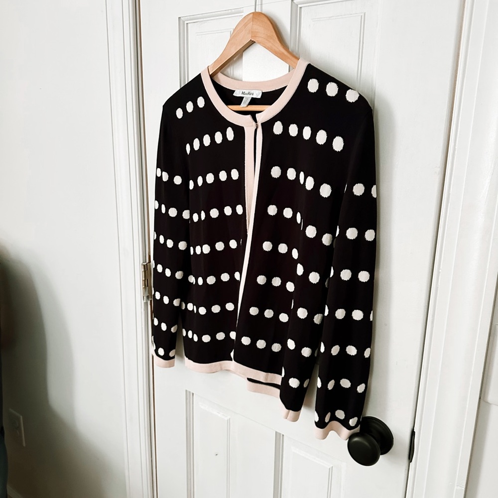 Max Mara Pasta Polka-Dot Jacquard-Knit Cardigan - Gem